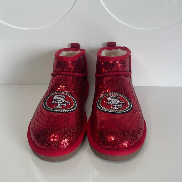 Cuce Shoes | Shoes | Nfl San Francisco 49ers Ankle Sequin Boot | Poshmark